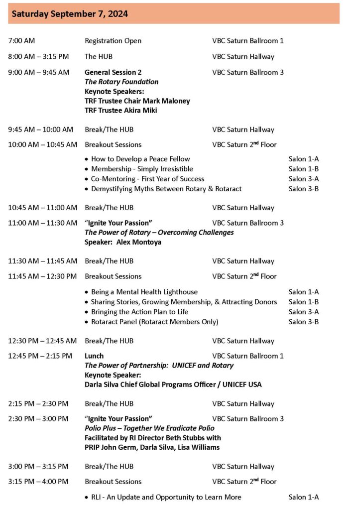 2024 Schedule | Rotary Zones 30-31
